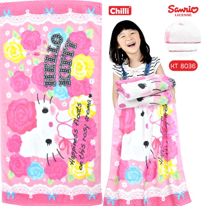 HELLO KITTY : chilli ผ้าขนหนู ผ้าเช็ดหน้า