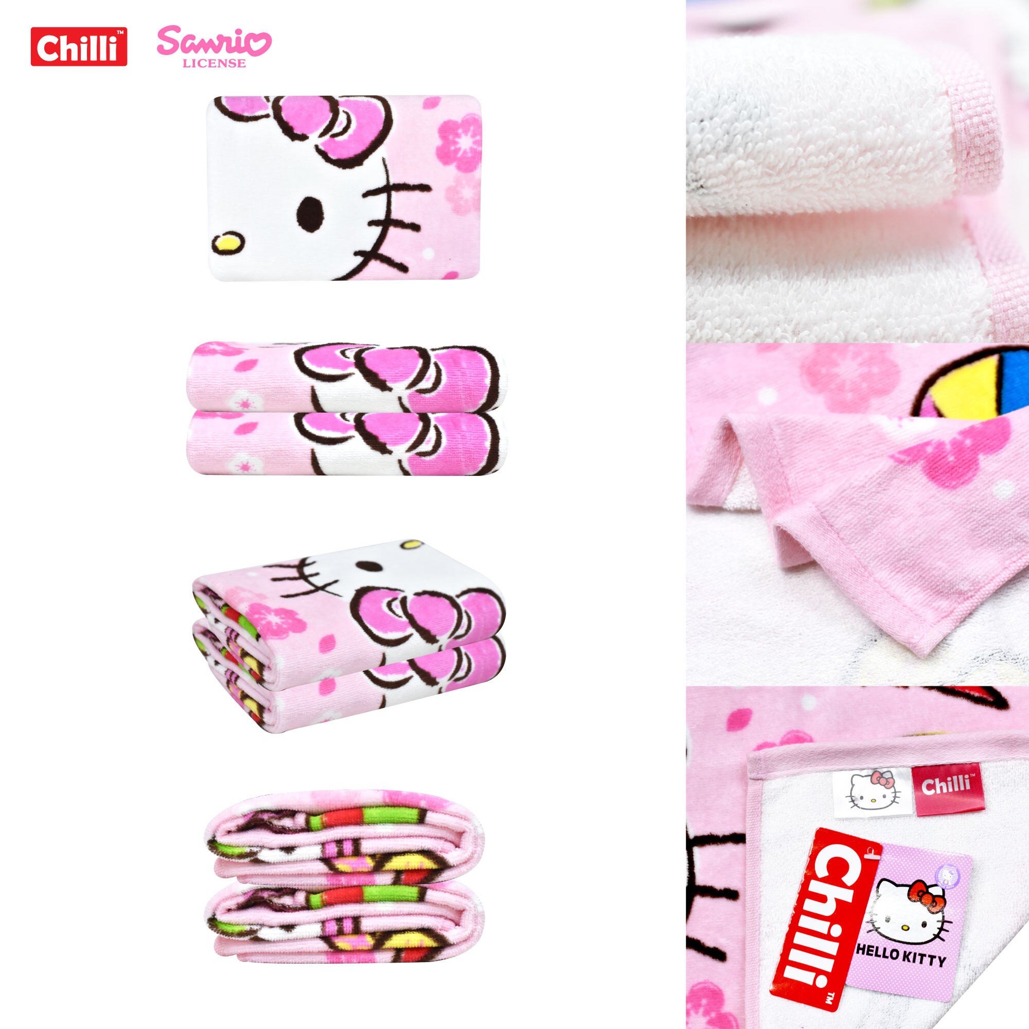 Hello Kitty KT-8041 : chilli ผ้าขนหนู ผ้าเช็ดหน้า